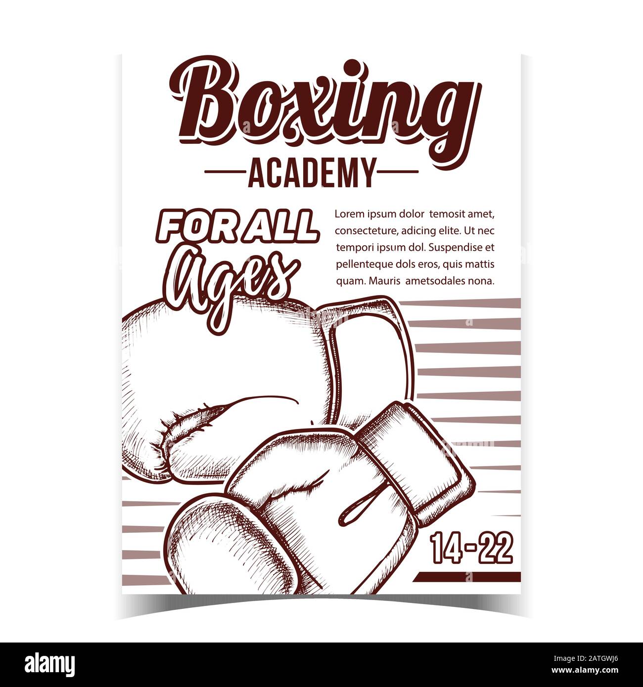 Boxing Academy Creative Advertising Poster Vector Stock Vector Image ...