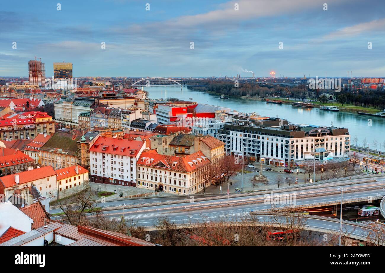 Bratislava skyline night hi-res stock photography and images - Alamy