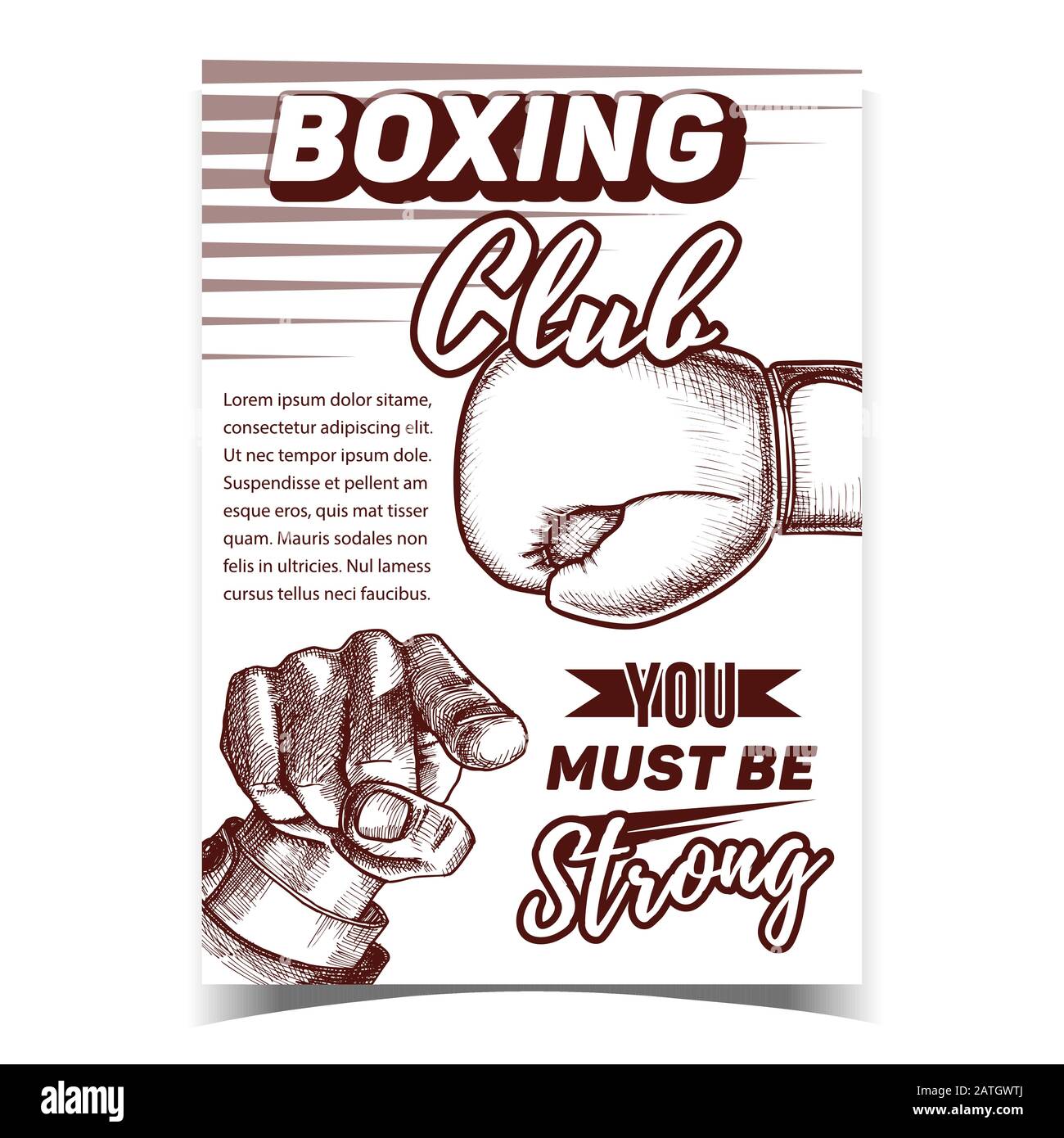 Boxing Sportive Club Advertising Banner Vector Stock Vector Image & Art ...
