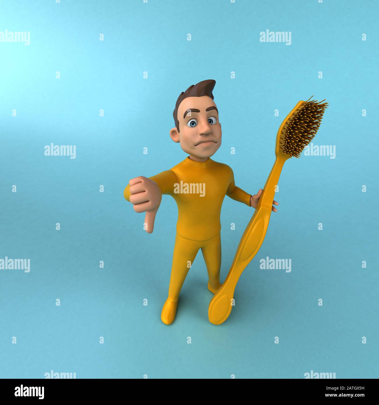 Fun 3D cartoon yellow character Stock Photo - Alamy