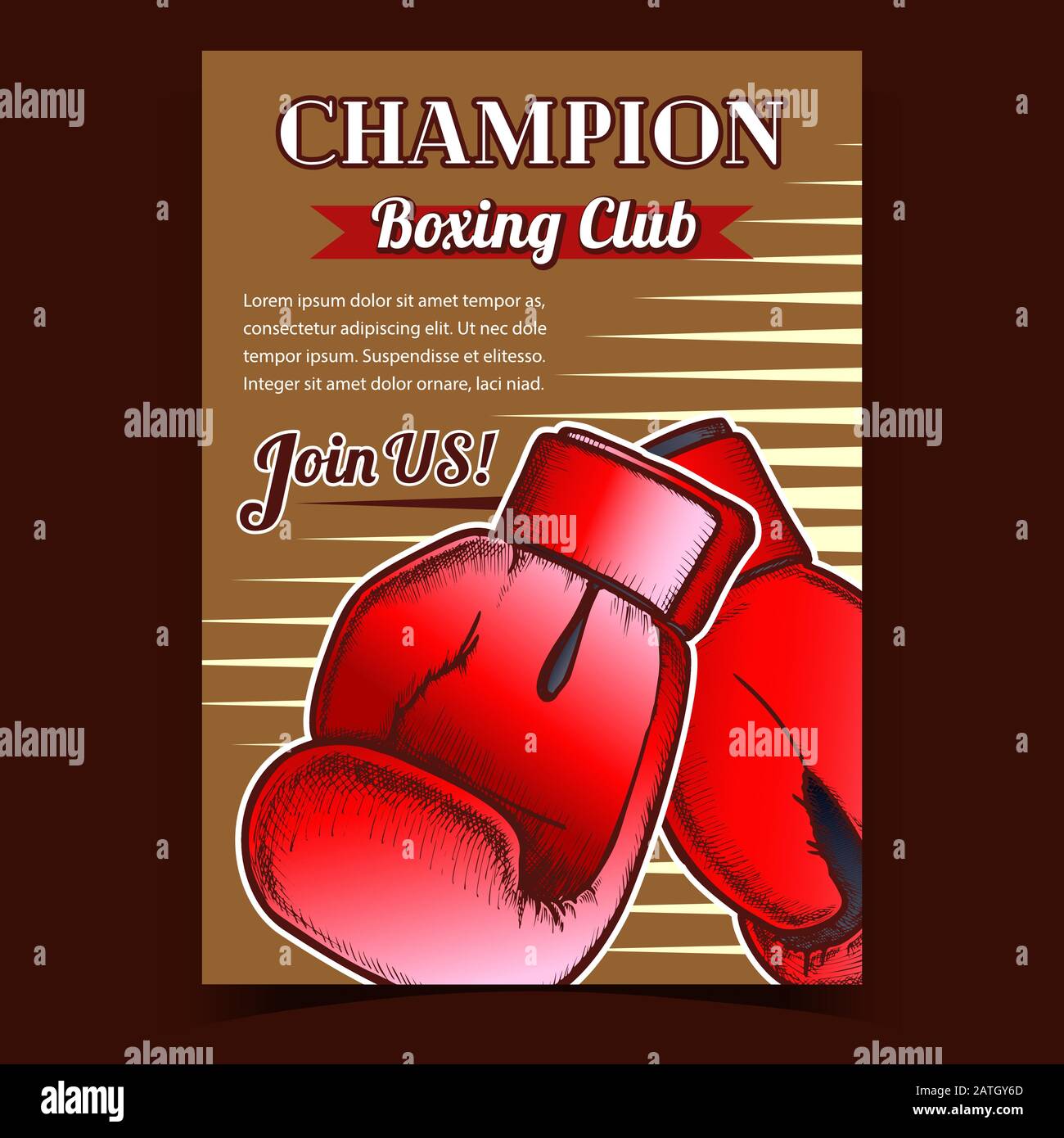 Champion Boxing Club Advertising Banner Vector Stock Vector Image & Art ...