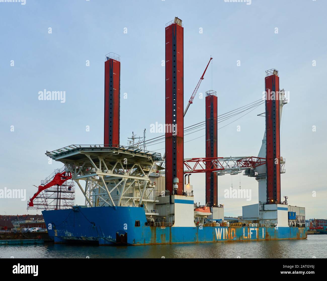 Bremerhaven, Germany, January 16., 2020: Wind Lift I, a special lift ...