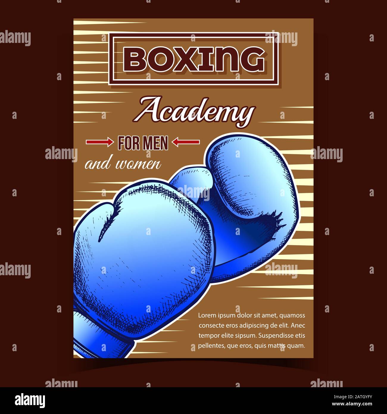Boxing Academy For Men And Women Banner Vector Stock Vector Image & Art ...
