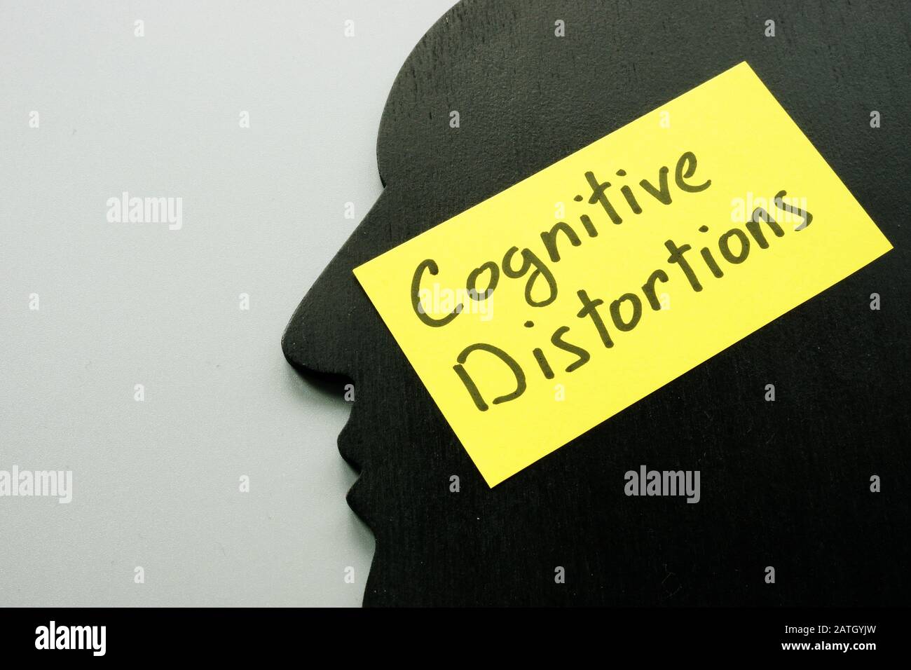 Cognitive Distortions sign on the head shape as symbol of mind Stock ...