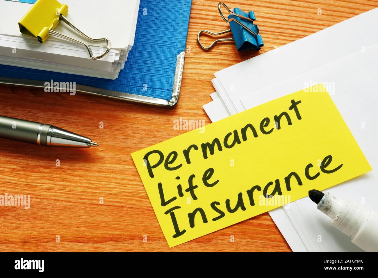 Permanent life insurance form and pen for signing Stock Photo - Alamy