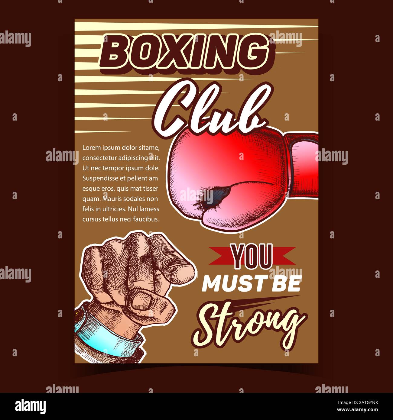 Boxing Sportive Club Advertising Banner Vector Stock Vector Image & Art ...