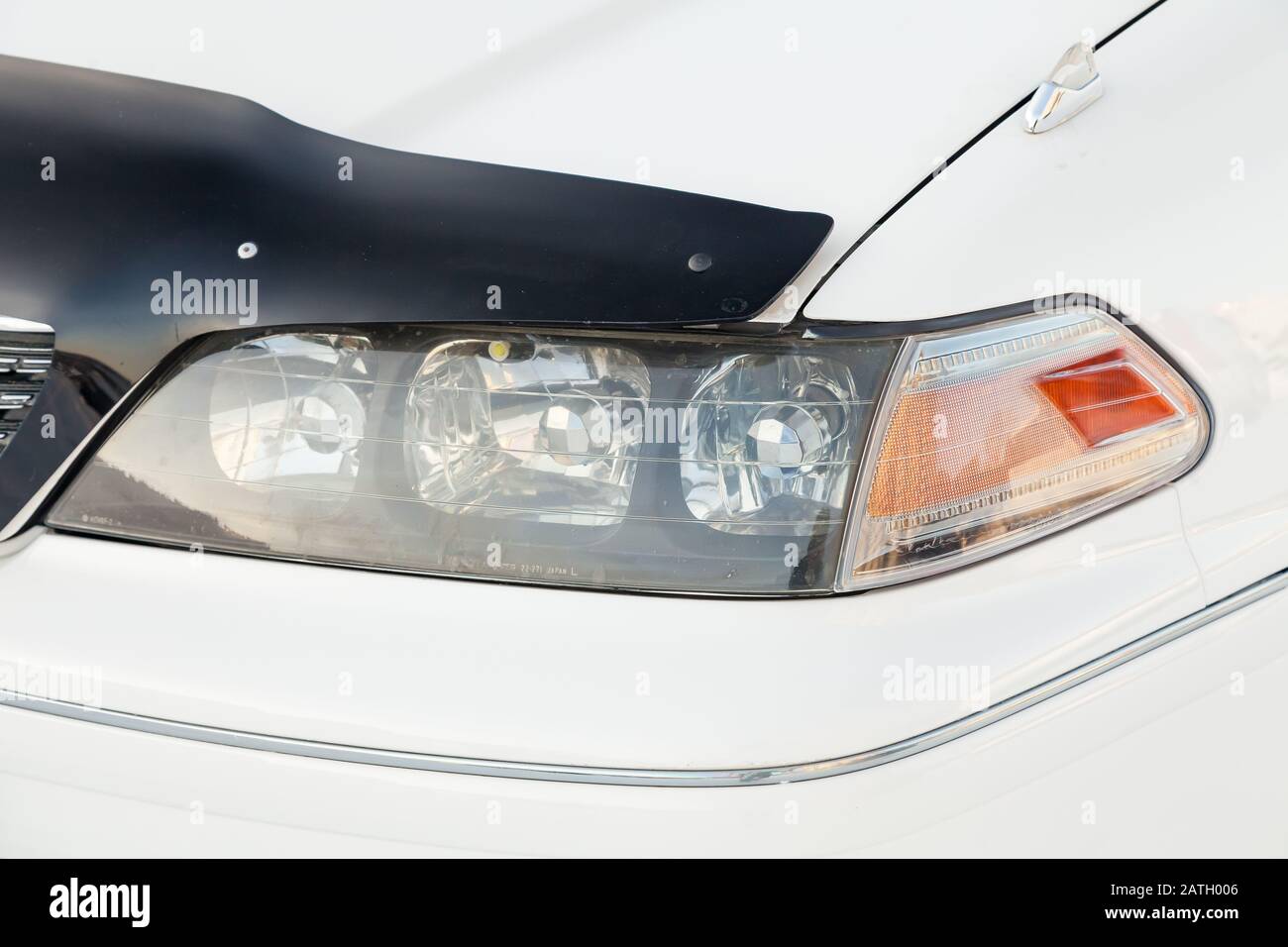 Novosibirsk, Russia - 02.01.2020: White Toyota Mark ii 2000 year front ...