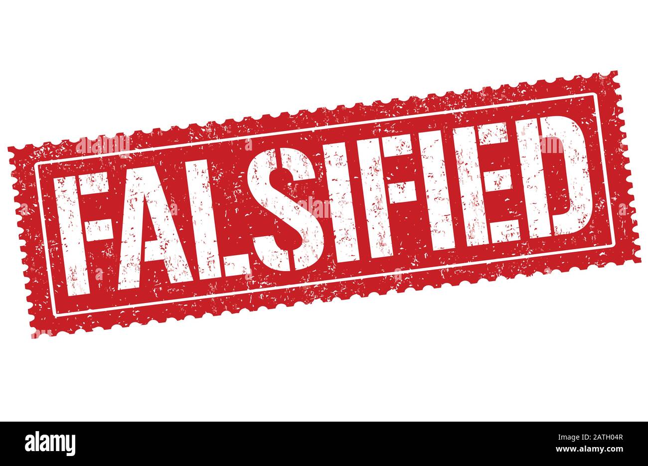 Falsified sign or stamp on white background, vector illustration Stock ...