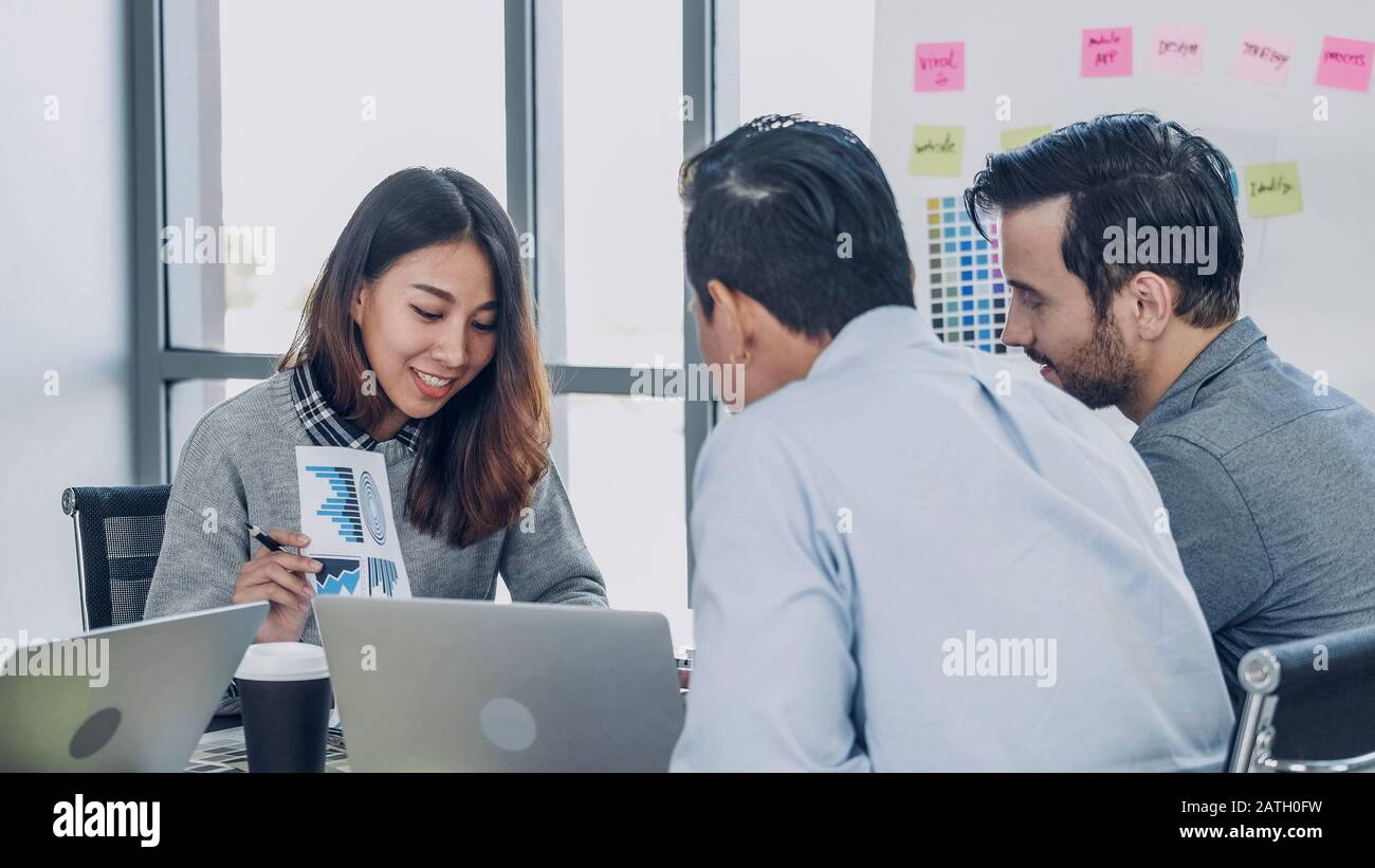 diversity creative designer team group discussion in office meeting ...