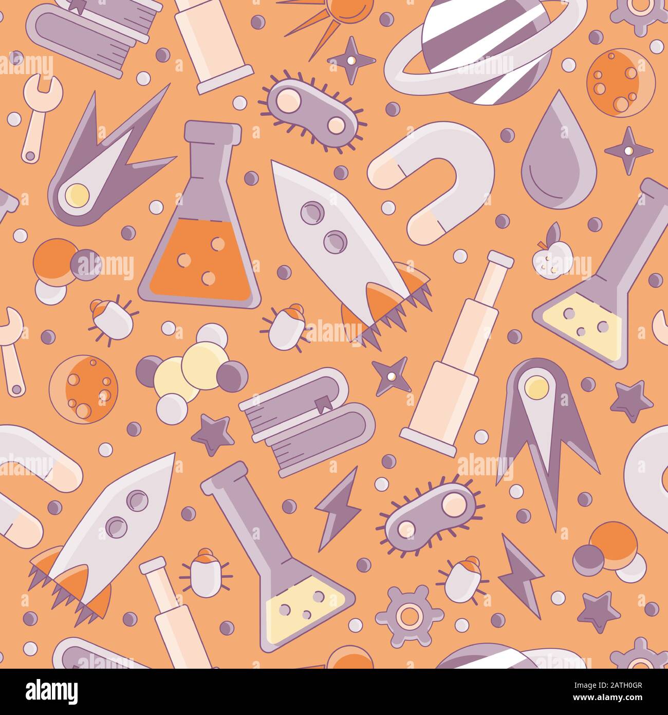 Back School Icons Education Seamless High Resolution Stock Photography ...