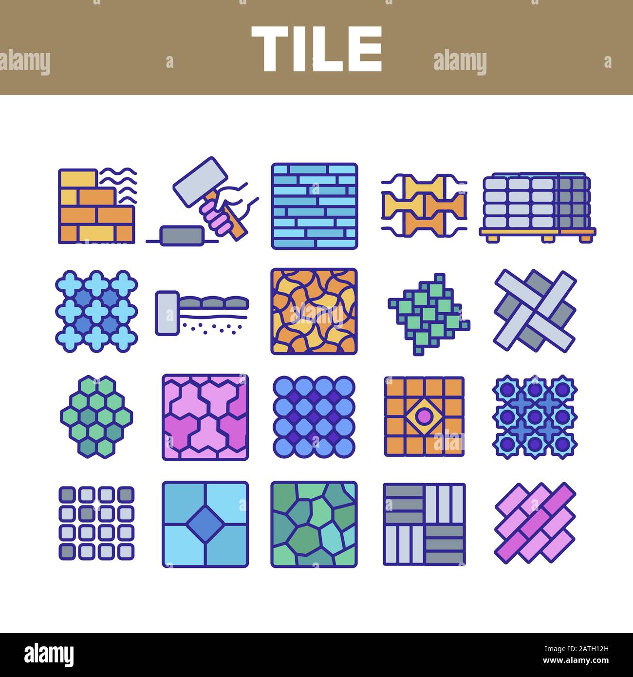 Installing floor tile Stock Vector Images - Alamy