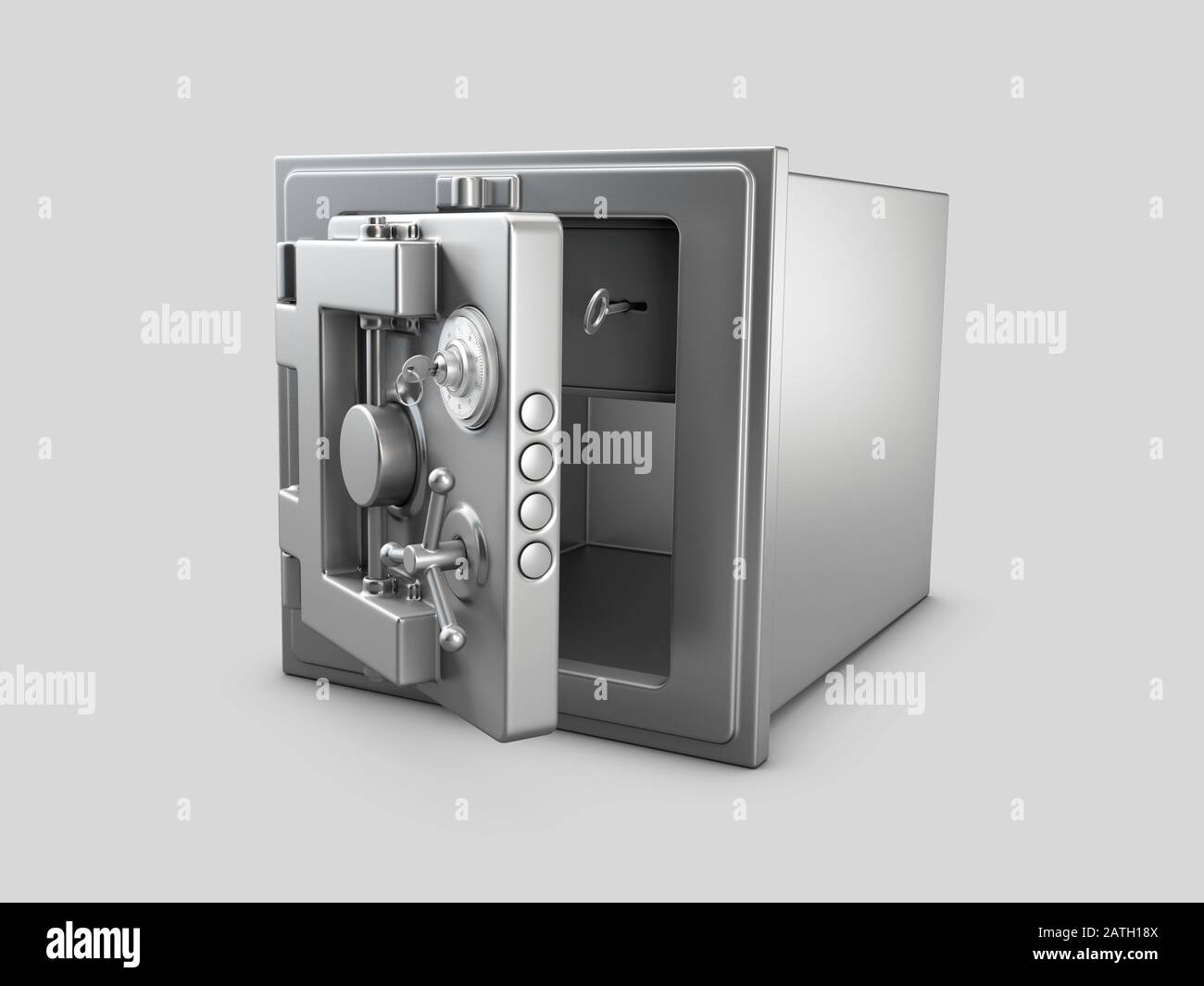 3d Rendering of Security metal safe with empty space inside Stock Photo ...