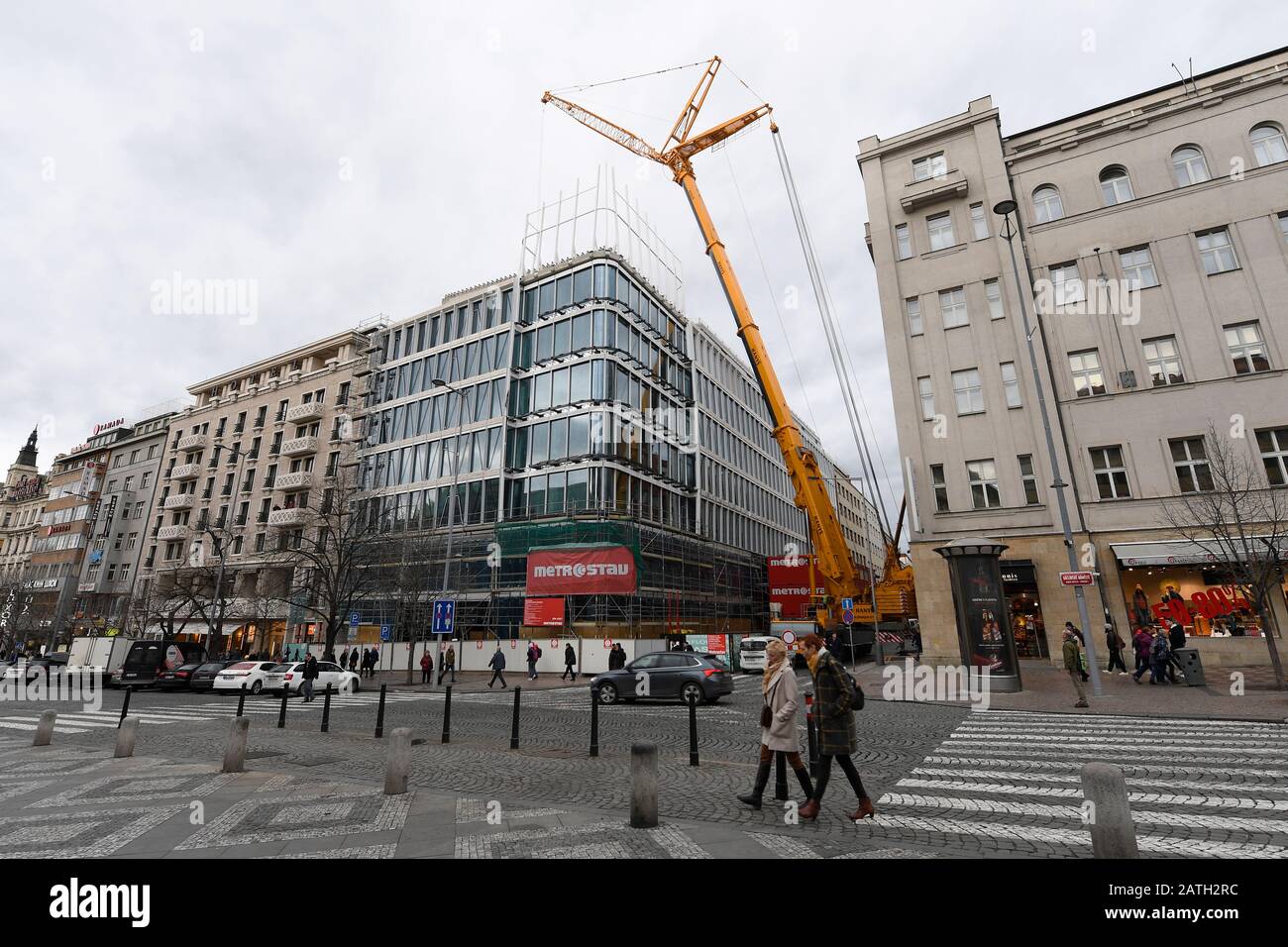 Prague, Czech Republic. 01st Feb, 2020. The Flow Building construction ...