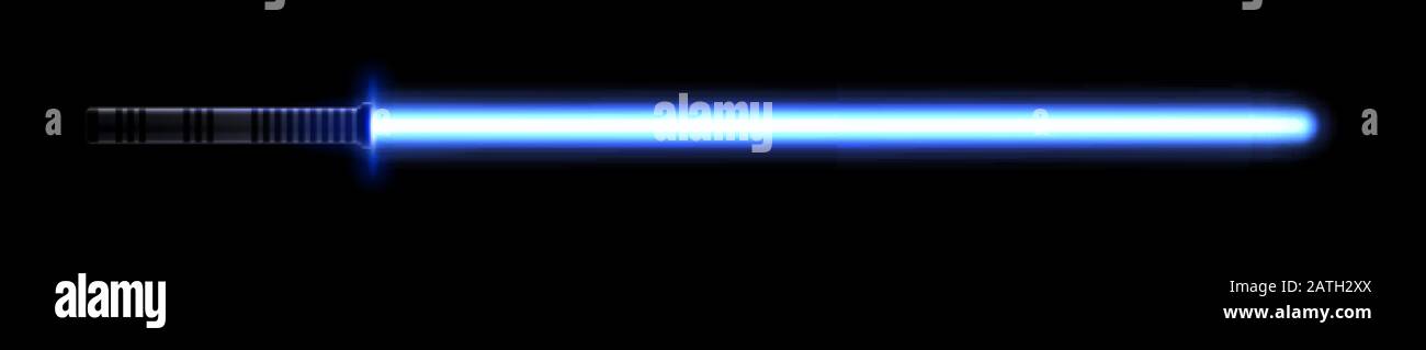 Isolated light sword with a blue blade. Laser melee weapon for the ...