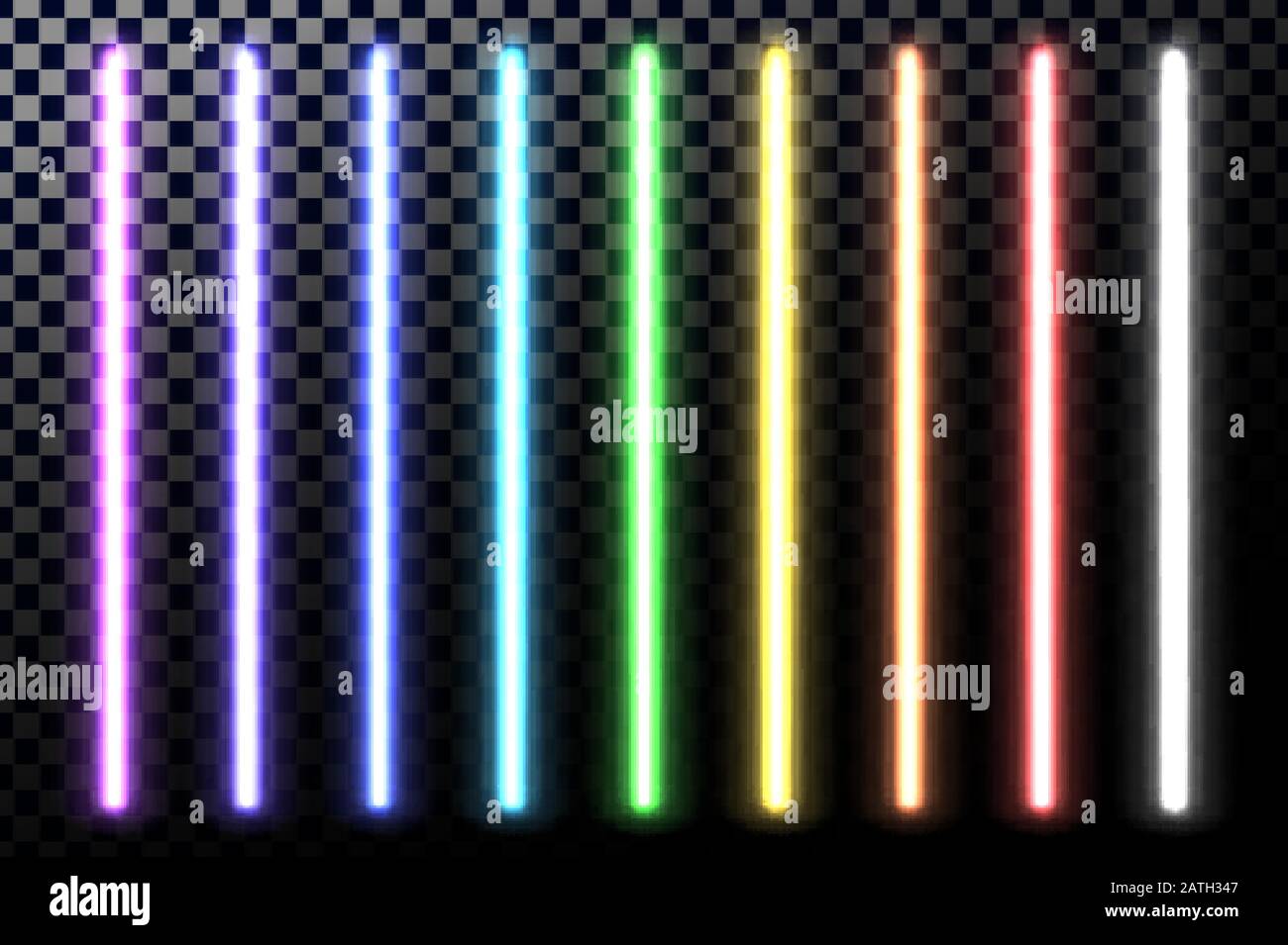 Glowing neon sticks. Fluorescent beams of laser light Stock Vector ...