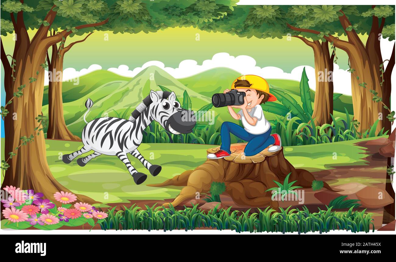 Happy boy running in Stock Vector Images - Alamy