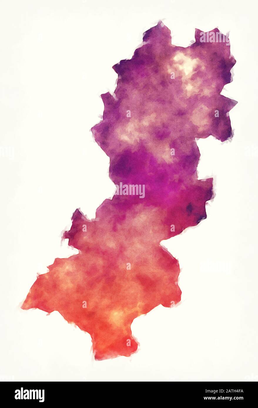 Raska district watercolor map of Serbia Stock Photo - Alamy