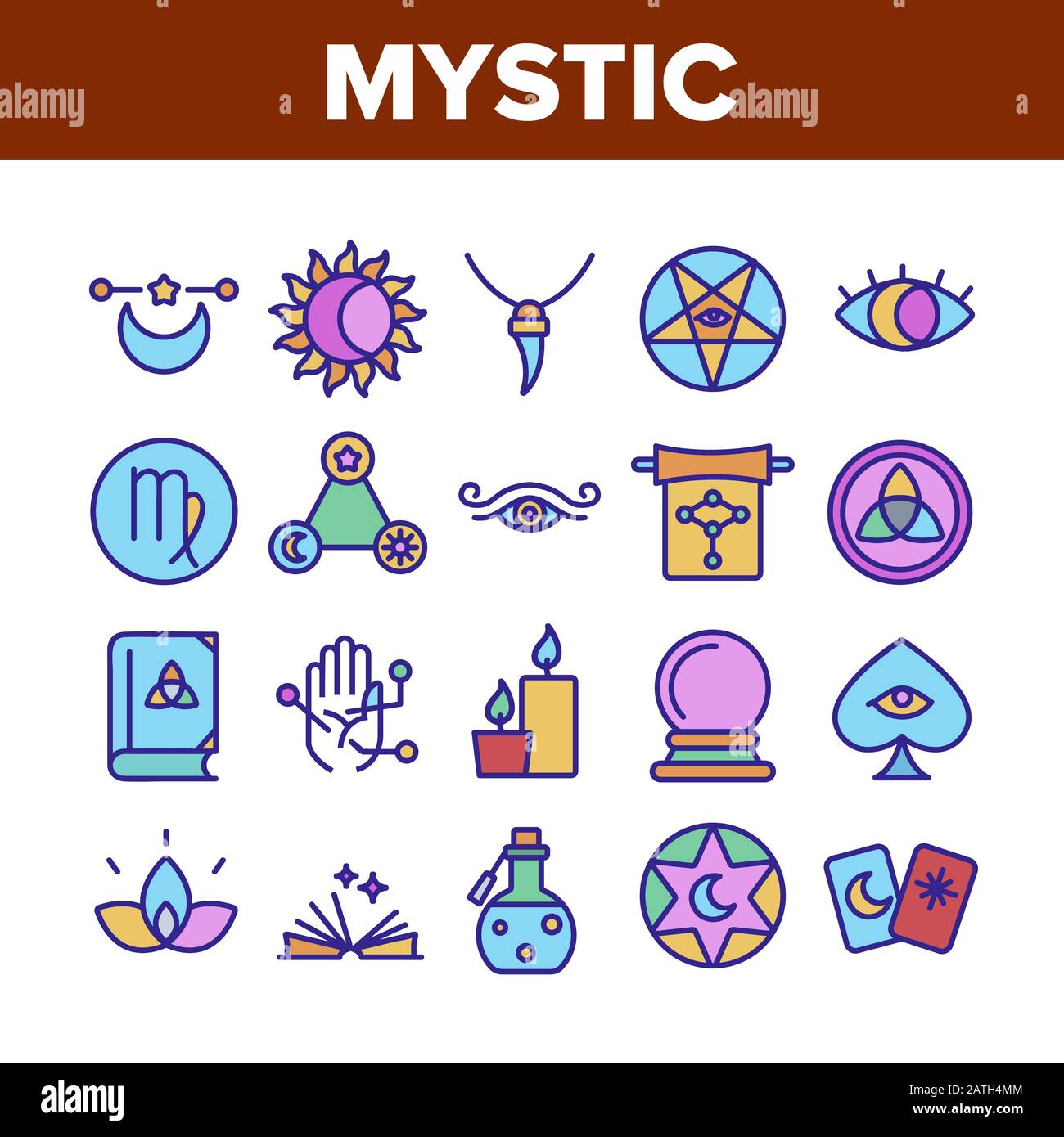 Mystic Symbol Tool Collection Icons Set Vector Stock Vector Image & Art ...