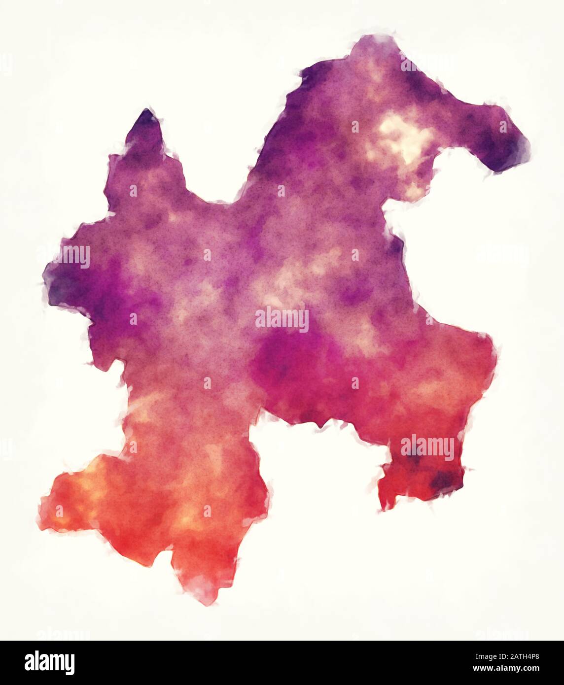 Bor district watercolor map of Serbia Stock Photo - Alamy