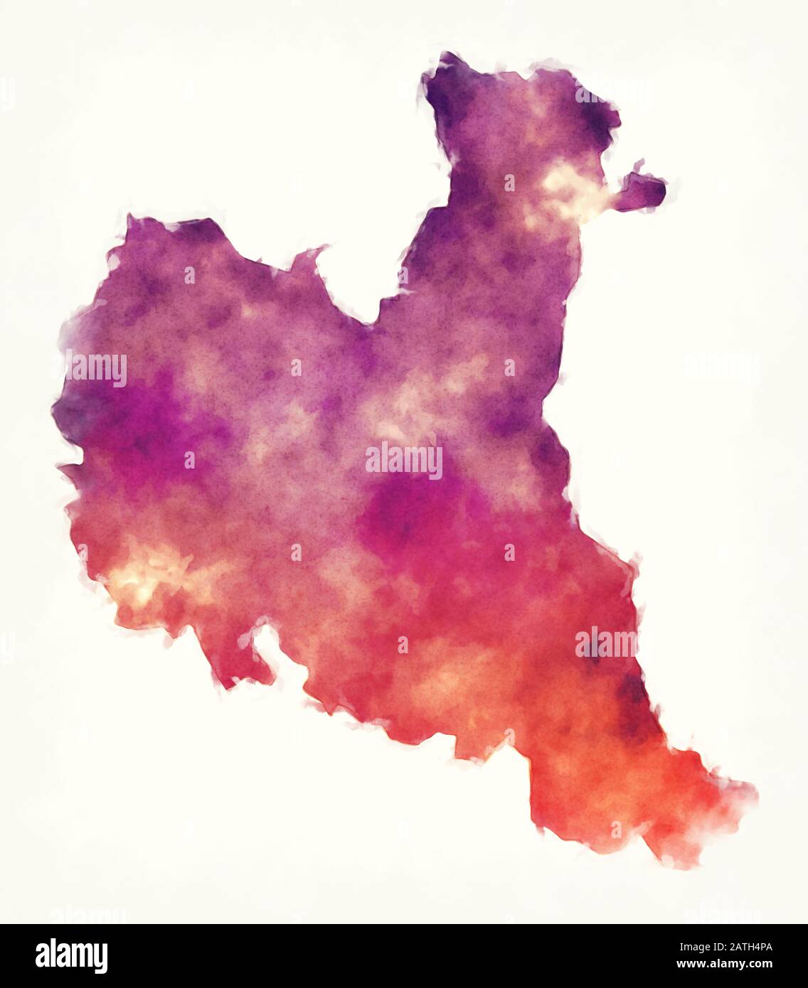 Zajecar district watercolor map of Serbia Stock Photo - Alamy