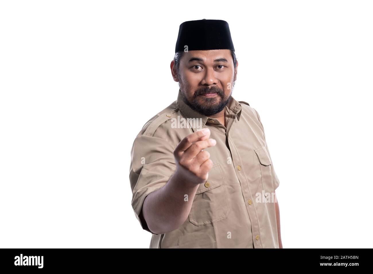 corruption concept. gesture of man worker in indonesia begging for ...