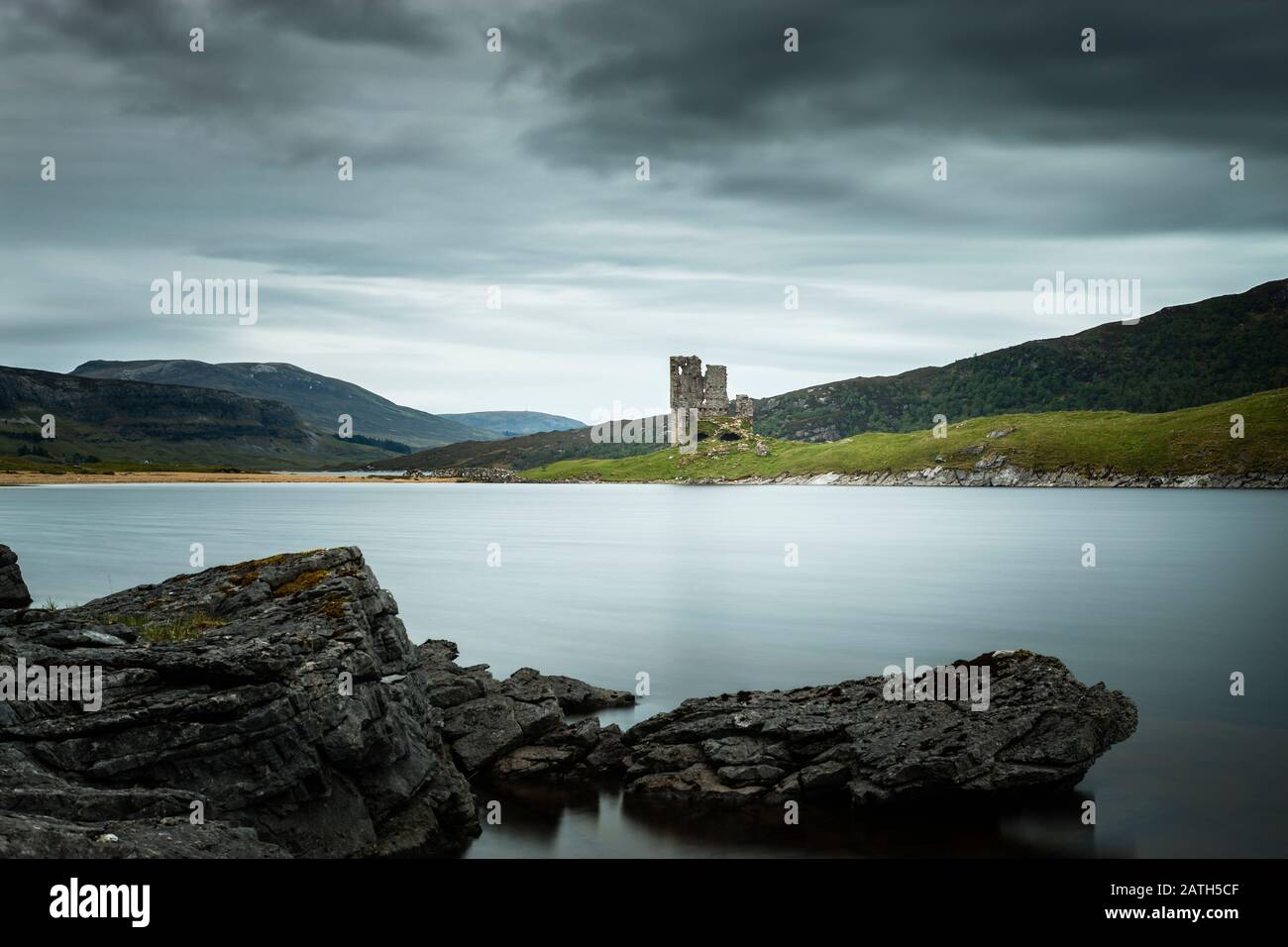 Ardvreck Castle Loch Assynt Sutherland Highland Scotland Stock Photo ...