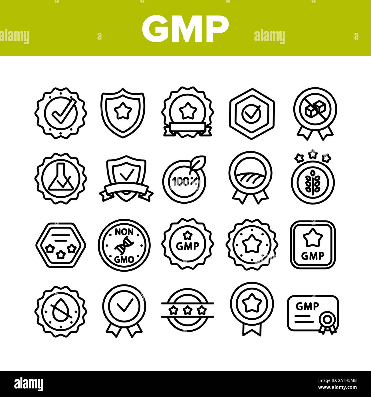 Gmp Certified Mark Collection Icons Set Vector Stock Vector Image & Art ...