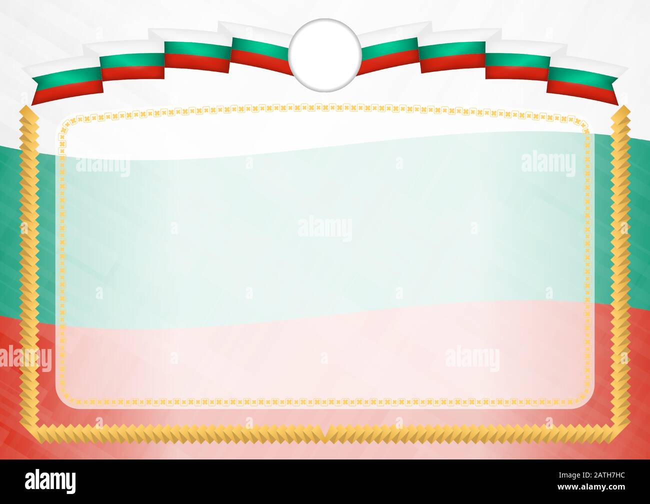 Border made with Bulgaria national flag. Brush stroke frame. Template ...