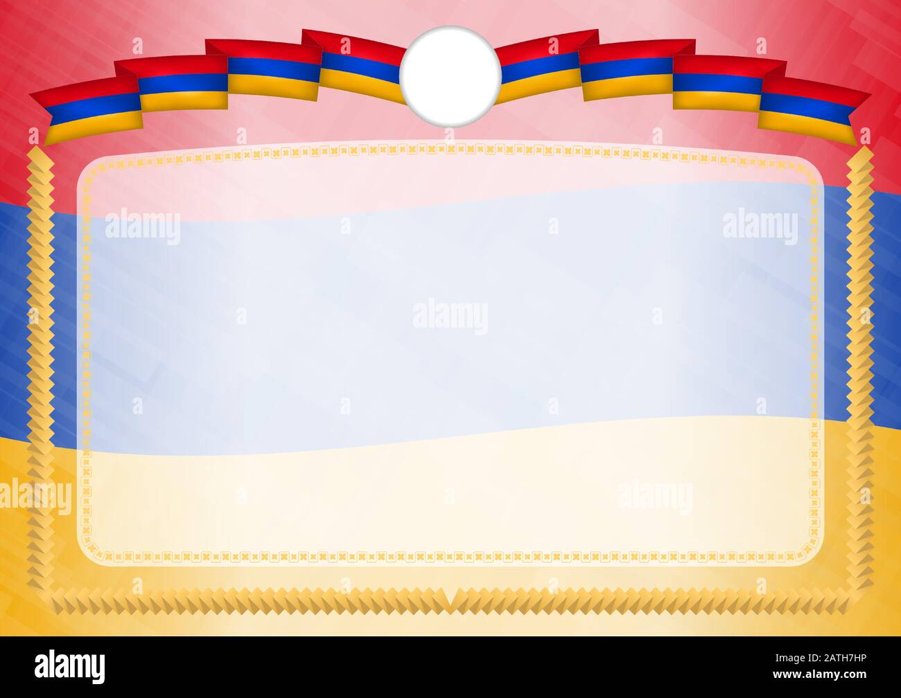 Border made with Armenia national flag. Brush stroke frame. Template ...