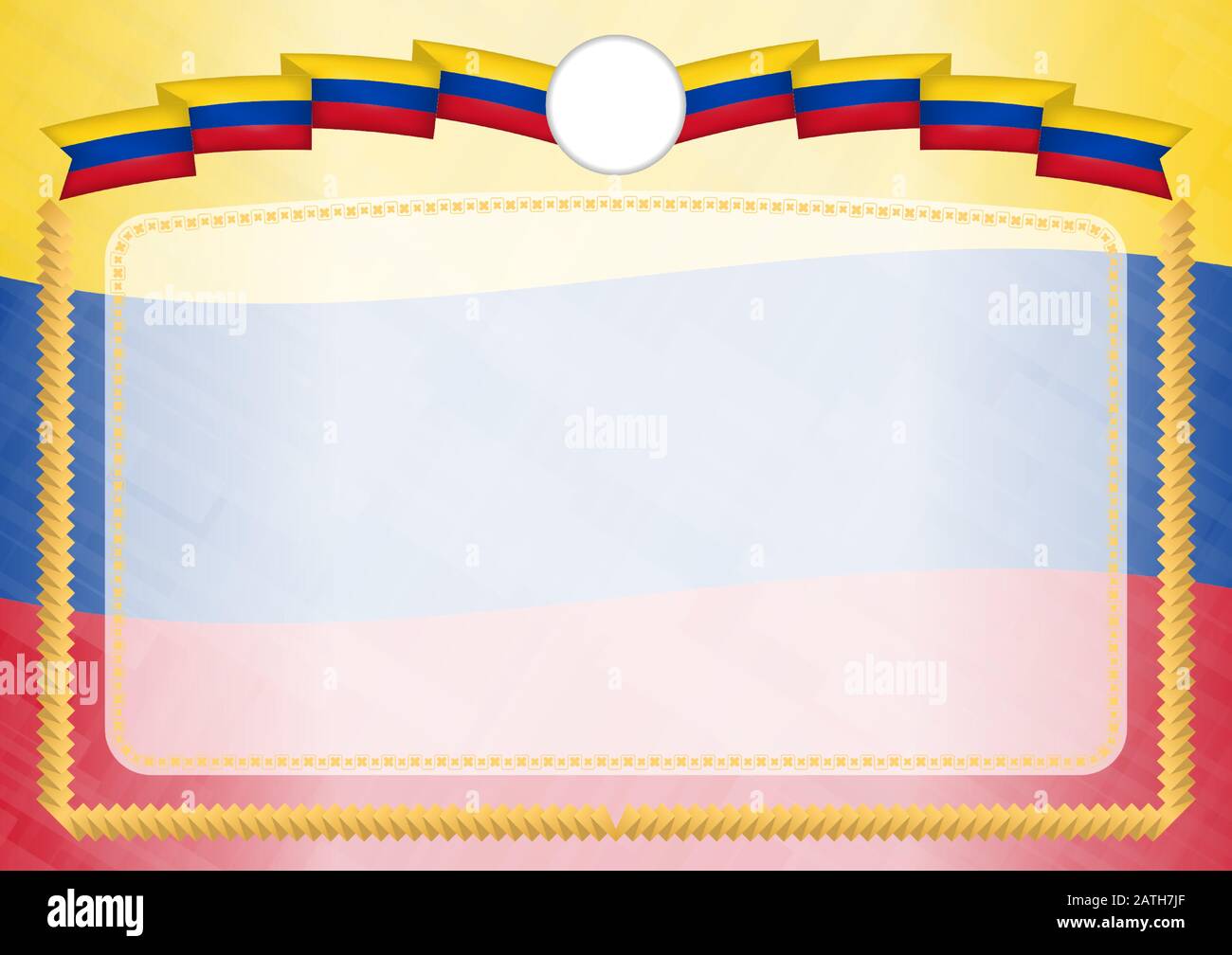 Border made with Colombia national flag. Brush stroke frame. Template ...