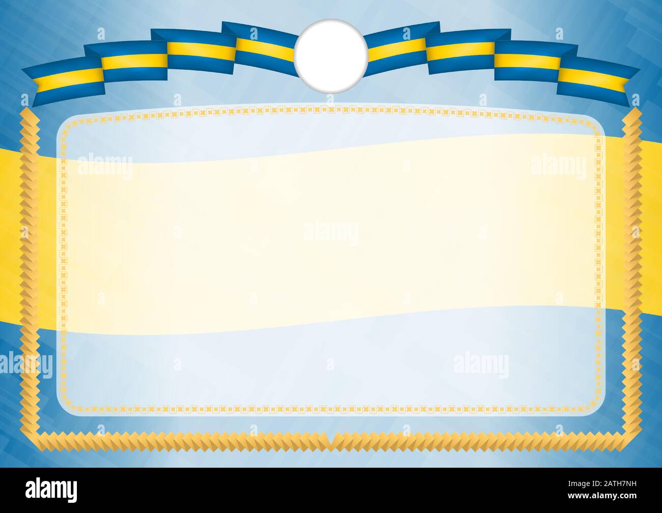 Border made with Sweden national flag. Brush stroke frame. Template ...
