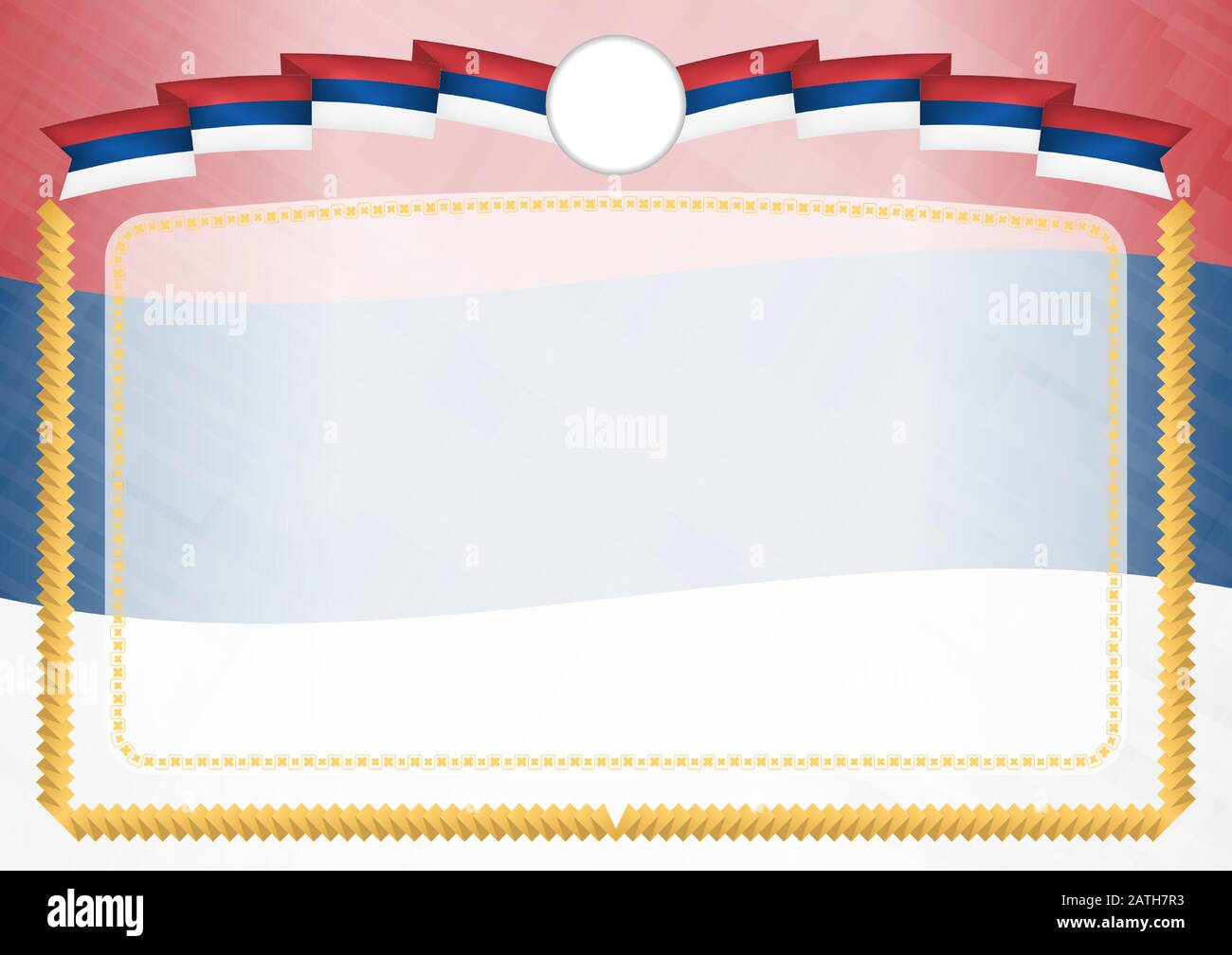 Border made with Serbia national flag. Brush stroke frame. Template ...