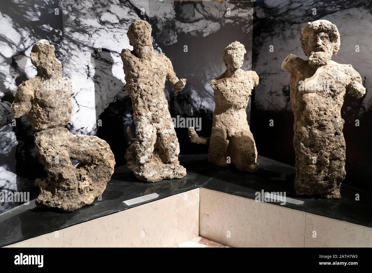 sea encrusted old roman marble statue detail Stock Photo - Alamy