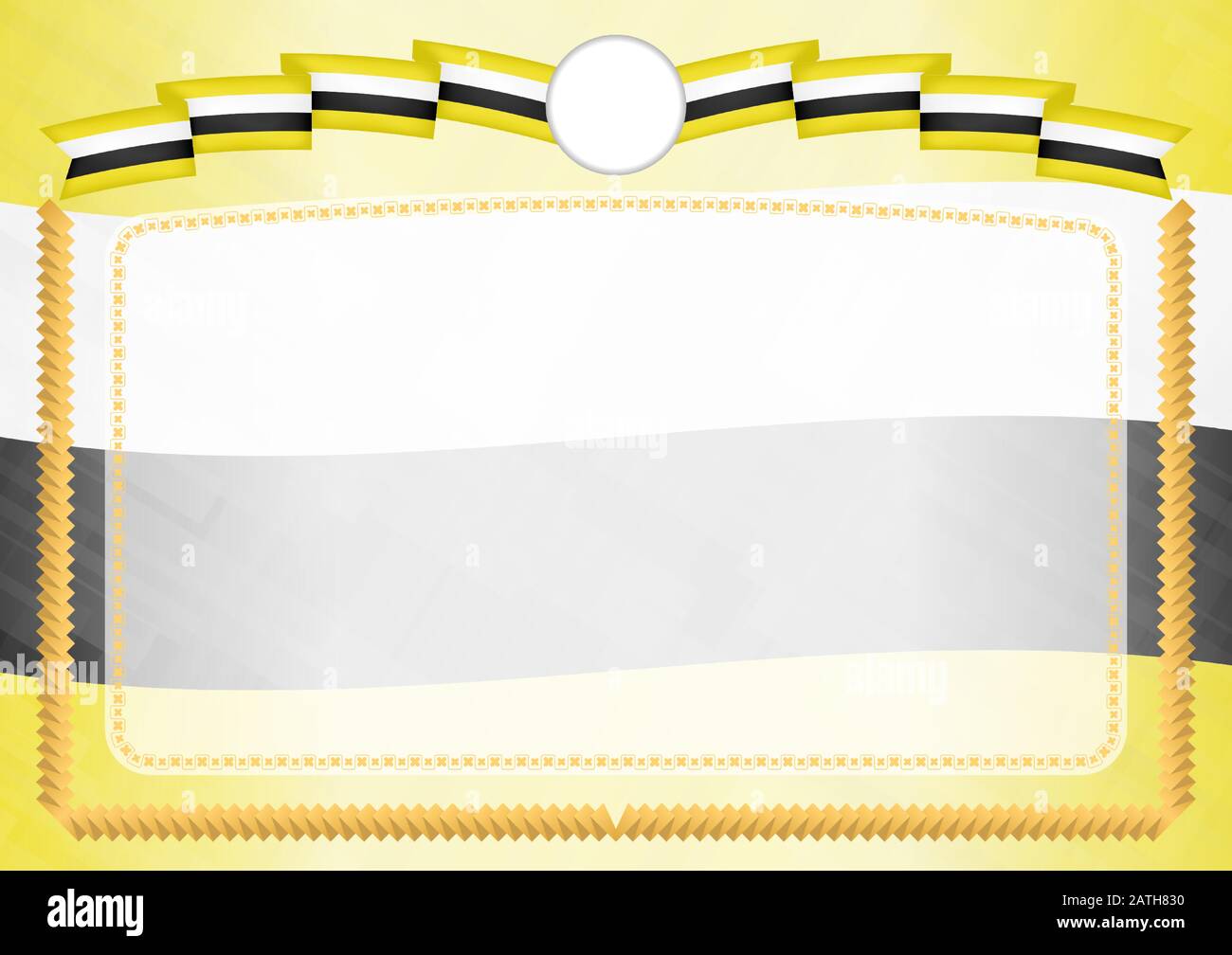 Border made with Brunei national flag. Brush stroke frame. Template ...