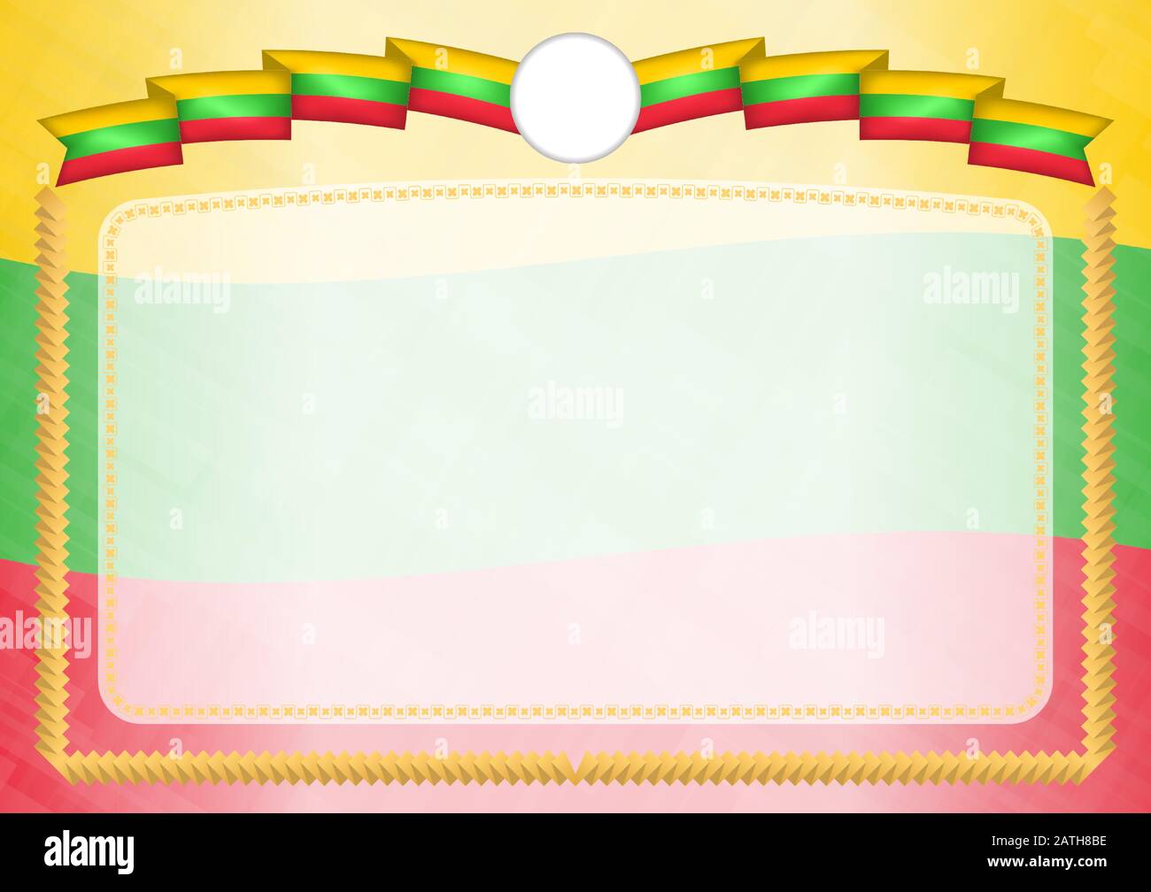 Border made with Myanmar national flag. Brush stroke frame. Template ...