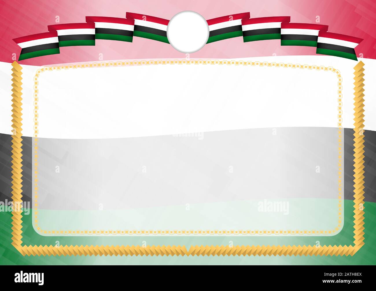 Border made with Sudan national flag. Brush stroke frame. Template ...