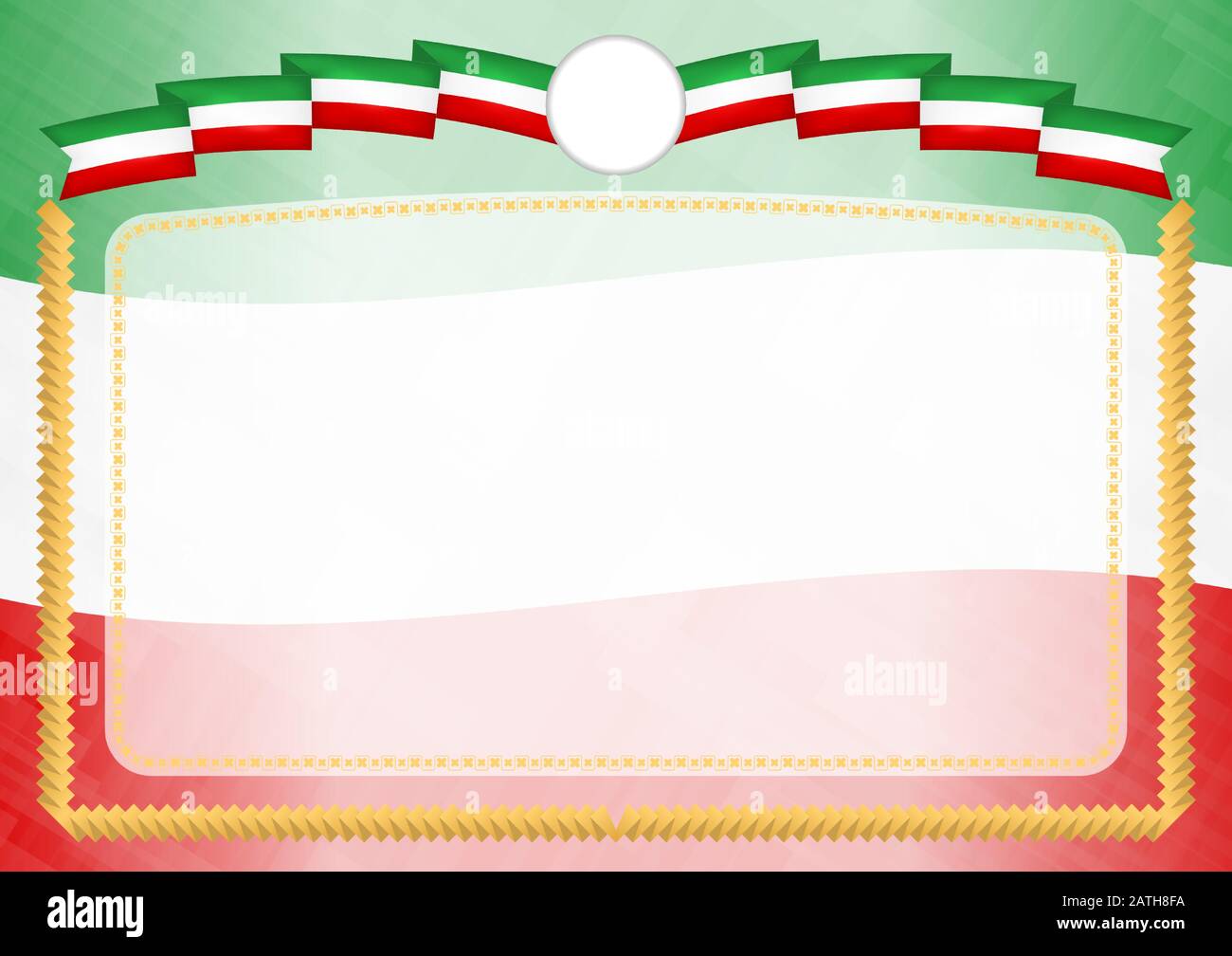 Border made with Iran national flag. Brush stroke frame. Template ...