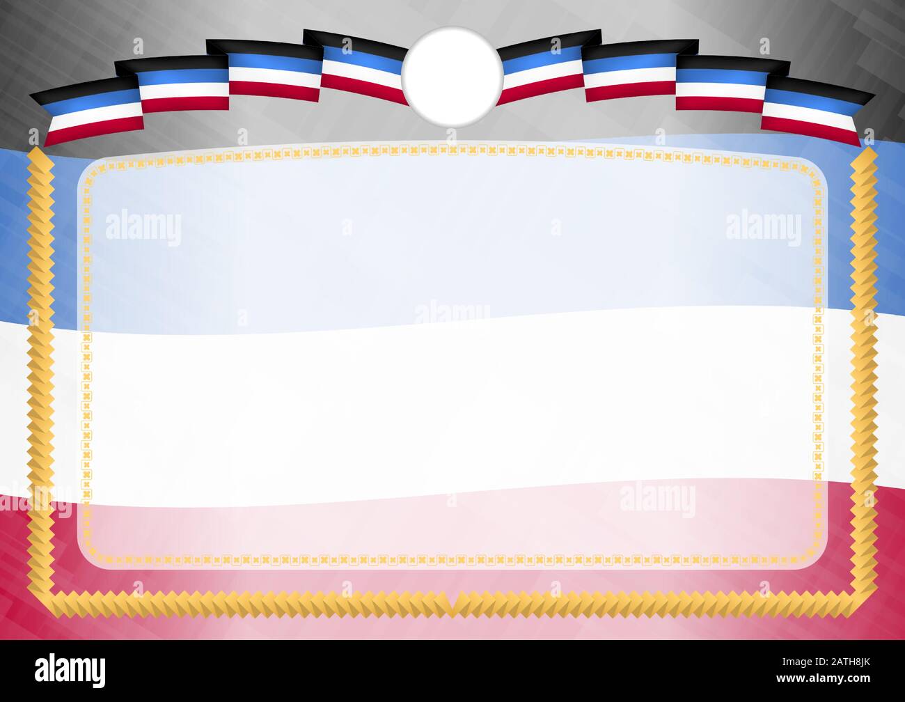Border made with Antigua and Barbuda national flag. Brush stroke frame ...