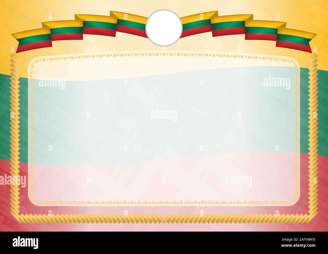 Border made with Lithuania national flag. Brush stroke frame. Template ...
