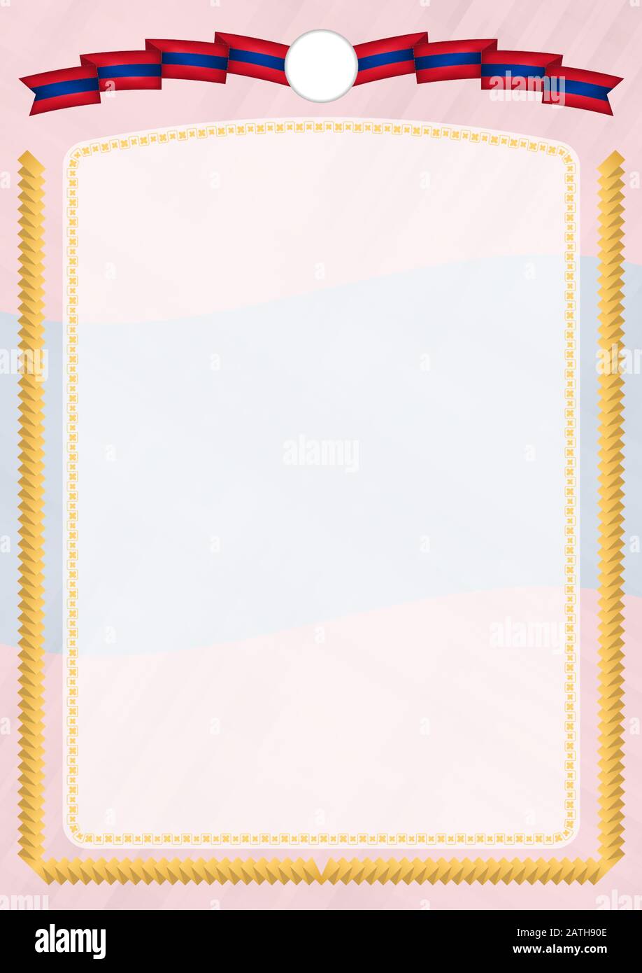 Border made with Laos national flag. Brush stroke frame. Template ...