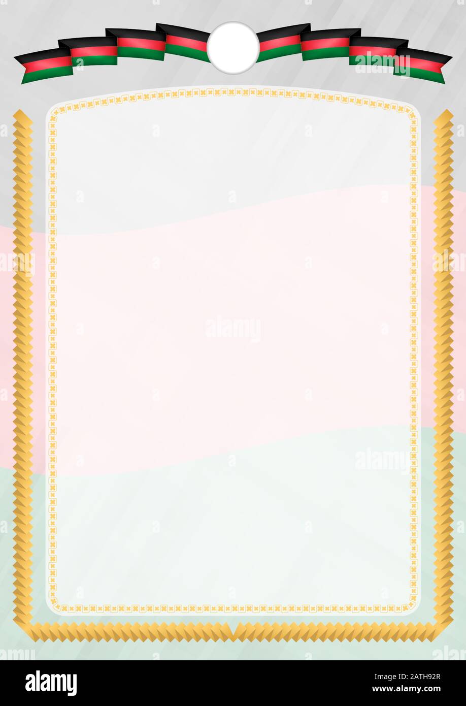 Border made with Afghanistan national flag. Brush stroke frame ...