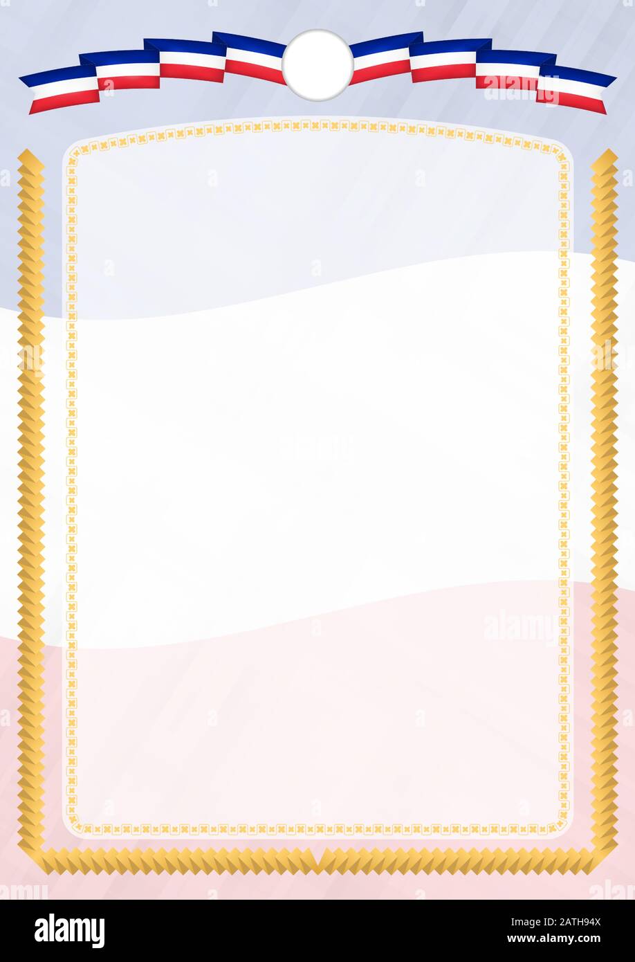Border made with France national flag. Brush stroke frame. Template ...