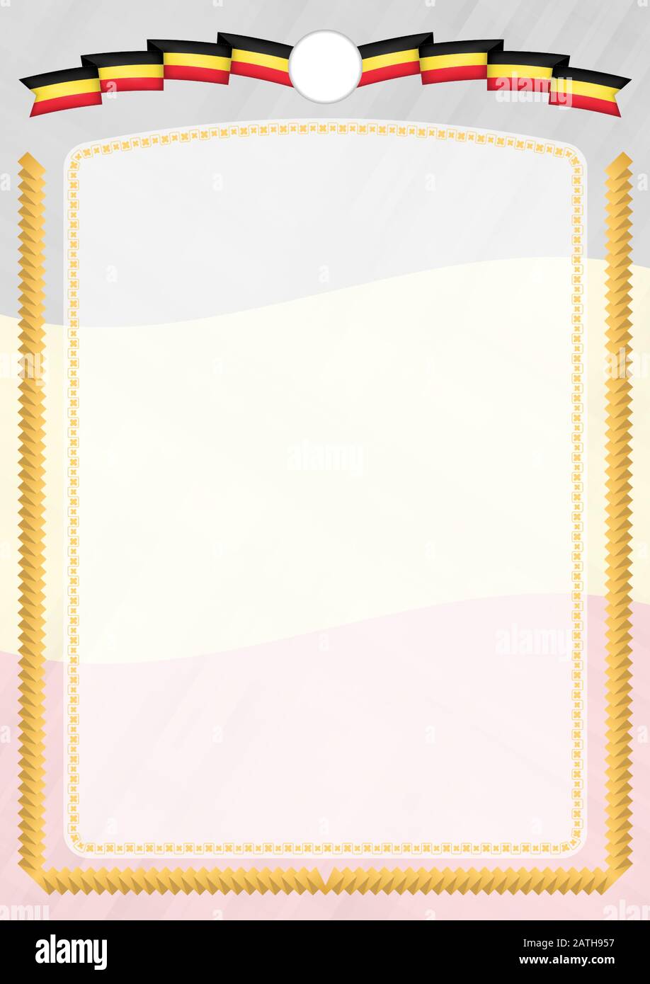 Border made with Belgium national flag. Brush stroke frame. Template ...
