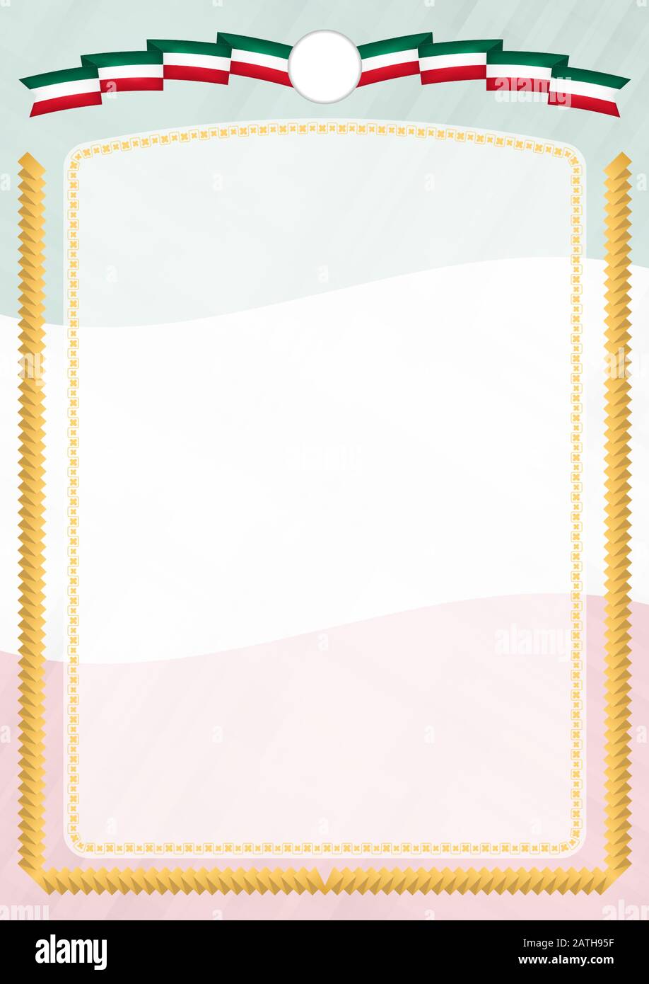 Border made with Mexico national flag. Brush stroke frame. Template ...