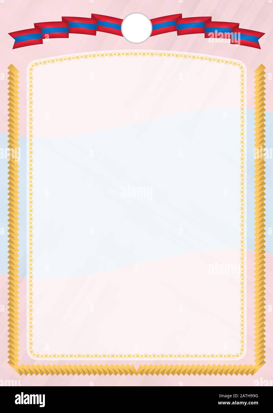 Border made with Mongolia national flag. Brush stroke frame. Template ...