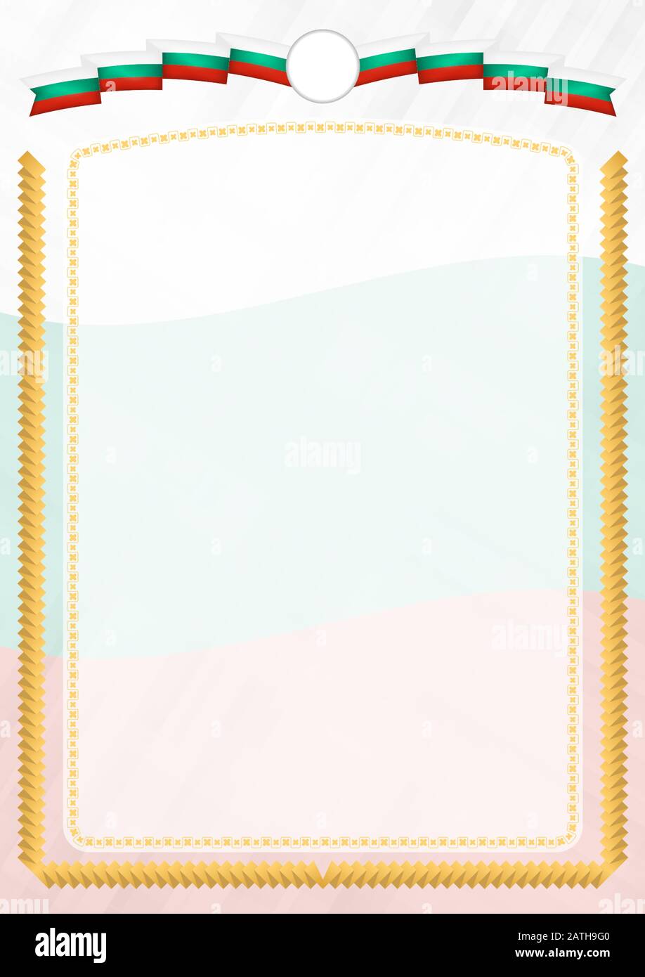 Border made with Bulgaria national flag. Brush stroke frame. Template ...