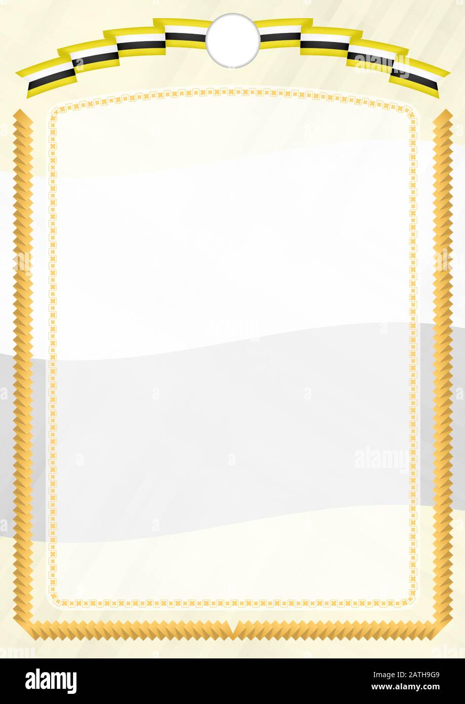 Border made with Brunei national flag. Brush stroke frame. Template ...