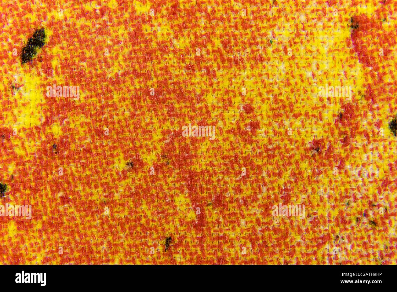 image of homespun fabric in yellow and red colors Stock Photo - Alamy