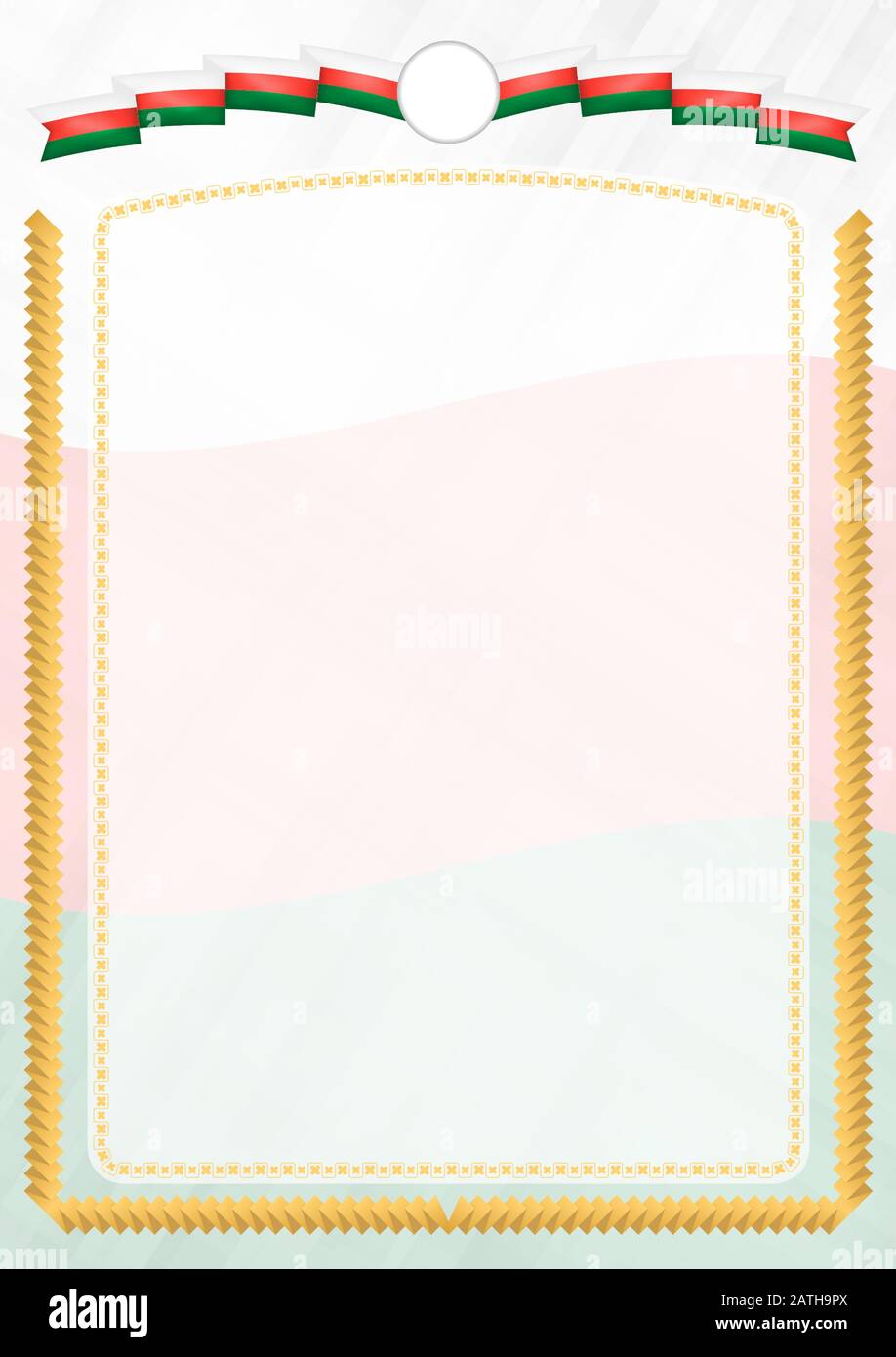 Border made with Madagascar national flag. Brush stroke frame. Template ...