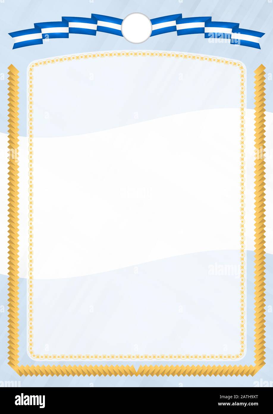 Border made with Nicaragua national flag. Brush stroke frame. Template ...